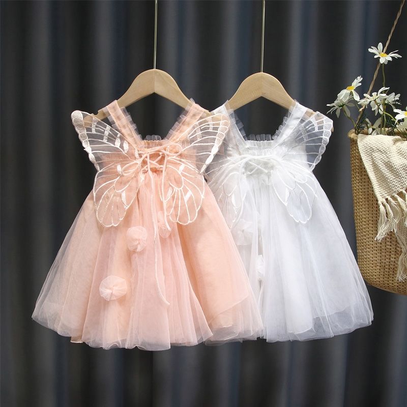 Girls Summer Mesh Butterfly Wings Puff Dress – Kidspacific